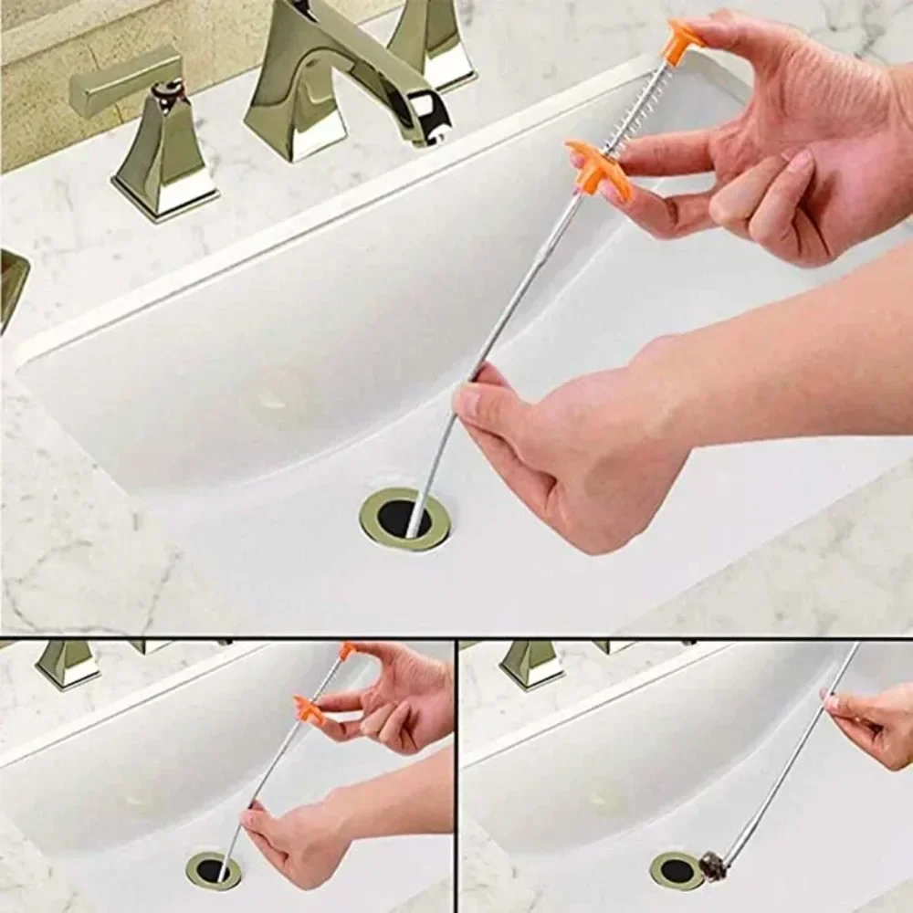 60cm-Bendable-with-Grab-Handle-Toilet-Unclogging-Sink-Cleaning-Hook ...