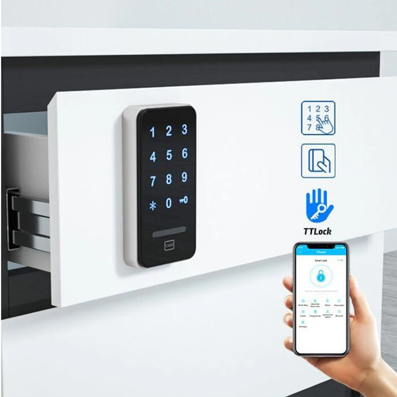 Smart Cabinet Lock Bluetooth TTLOCK 13.56Mzh IC Mini Lock Drawer Lock ...