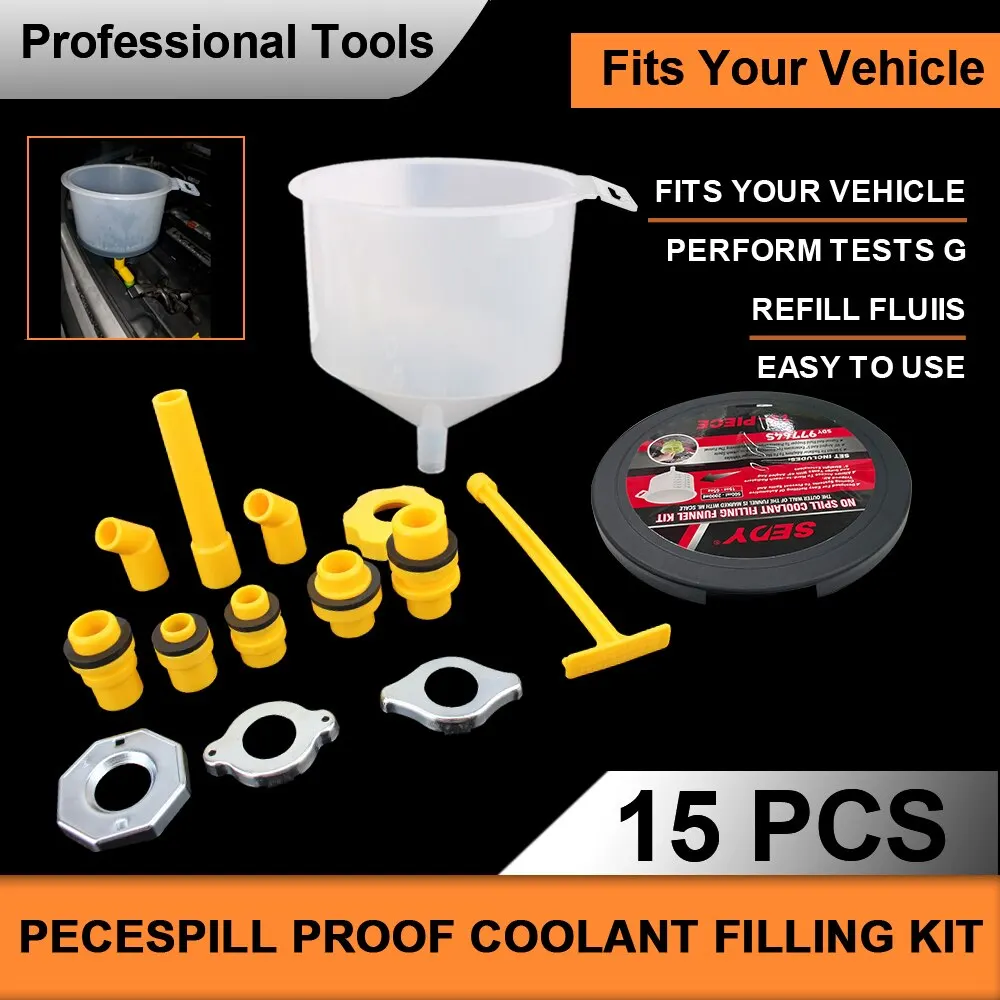 15Pcs-Set-Pour-Oil-Tool-Car-Accessories-Spill-Proof-Coolant-Filling-Kit ...