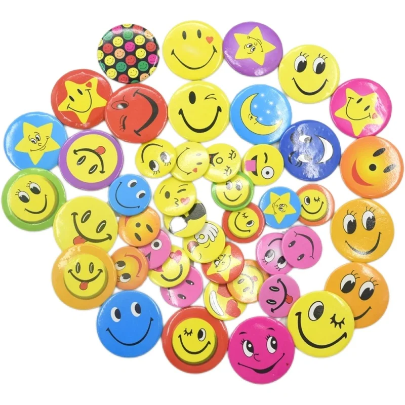 Emoji 20 NEW 1" buttons pins badge faces smileys Speldjes BR5242377