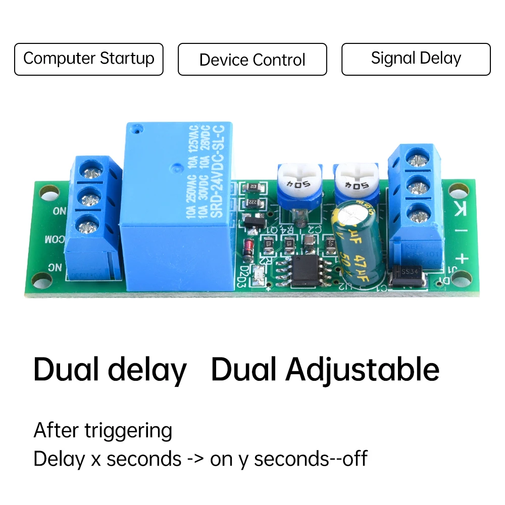 DC-5V-12V-24V-Time-Delay-Relay-Module-Delayed-Connection-Delayed ...