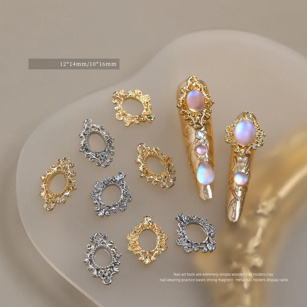 New-nail-jewelry-metal-diamond-holder-retro-light-luxury-three ...