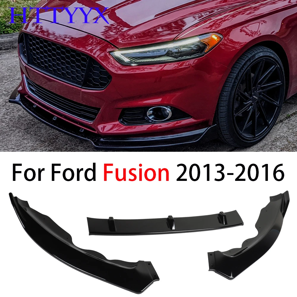 HTTYYX-Gloss-Black-Car-Front-Bumper-Splitter-Lip-Diffuser-Body-Kit ...