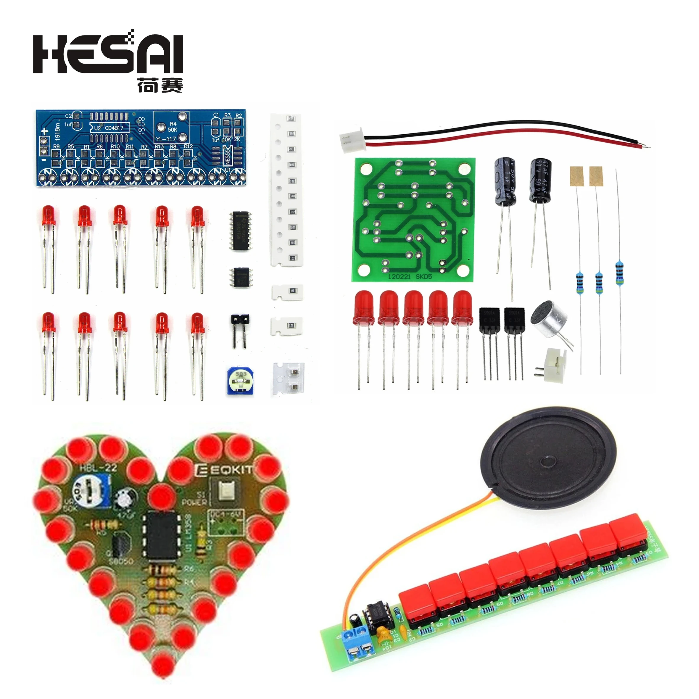 Multiple-models-Smart-Electronics-Kits-NE555-CD4060-Light-Water-Flowing-Light-LED-Module-DIY-Kit ...