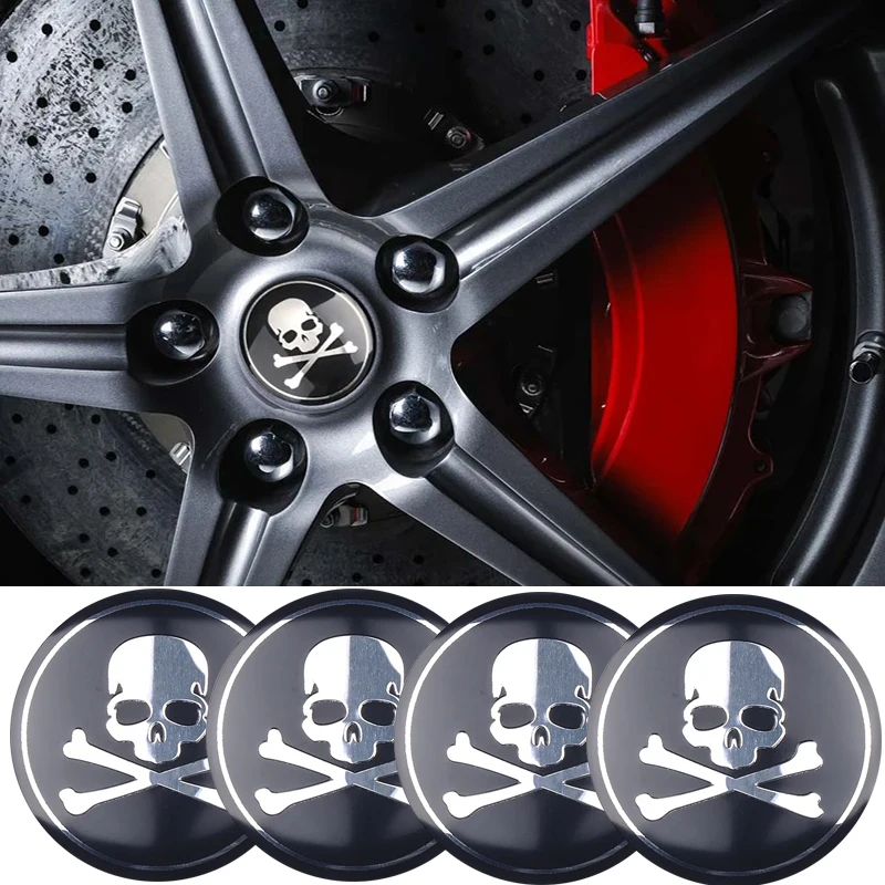 4pcs-56mm-3D-Aluminum-Skull-Skeleton-Crossbones-Emblems-Badge-Auto ...