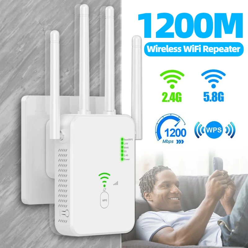 Repetidor-WiFi-inal-mbrico-de-1200M-extensor-de-se-al-WiFi-de-largo ...