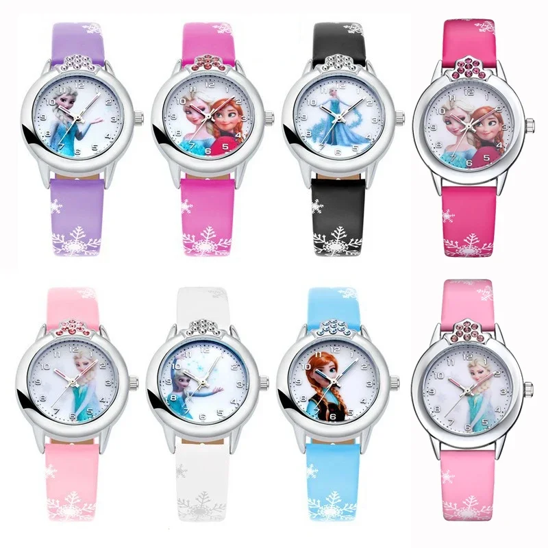 Elsa-Princess-Kids-Watches-Leather-Strap-Cute-Children-s-Cartoon ...