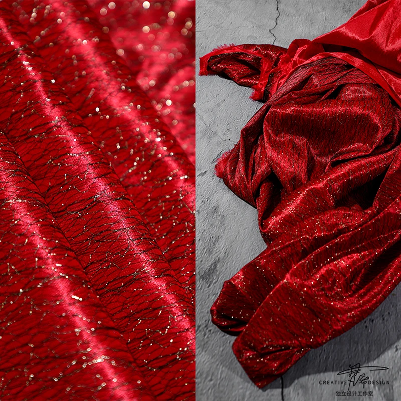 Elastic-Candy-Red-Light-Shining-Cloth-Dress-Stage-Fashion-Background ...