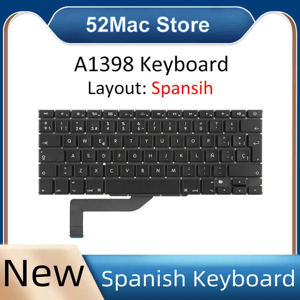 New A1398 Spanish Keyboard For Macbook Pro Retina 15" A1398 Spain ...