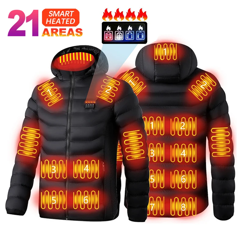 21-Areas-Heated-Jacket-For-Men-Women-USB-Electric-Heated-Down-Jacket ...