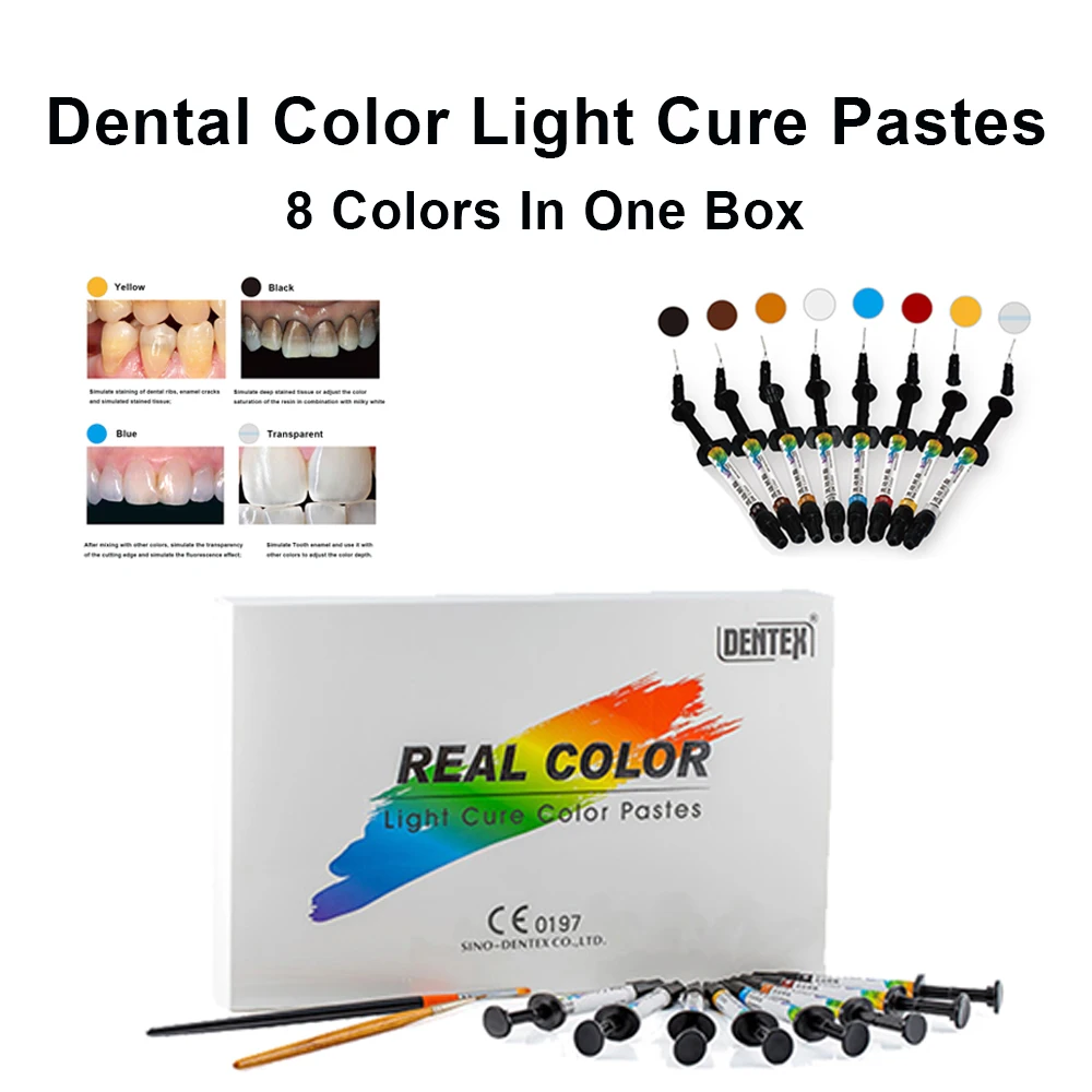 Dental-Dyeing-Color-Tints-Stain-Flow-Light-Cure-Pastes-Kit-DX-Color ...