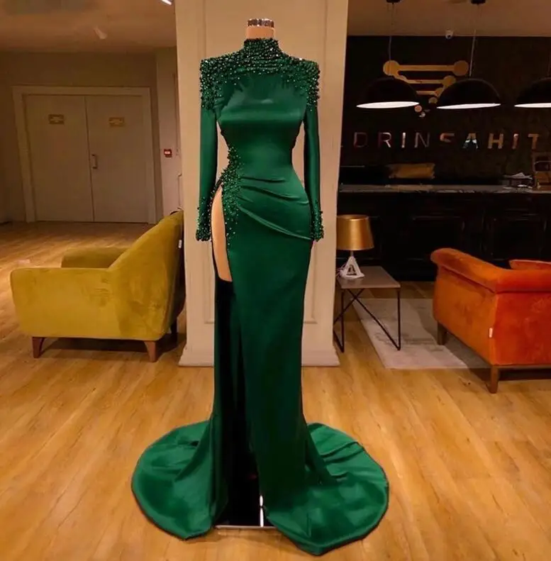 Emerald Green Cocktail Dress With Sleeves