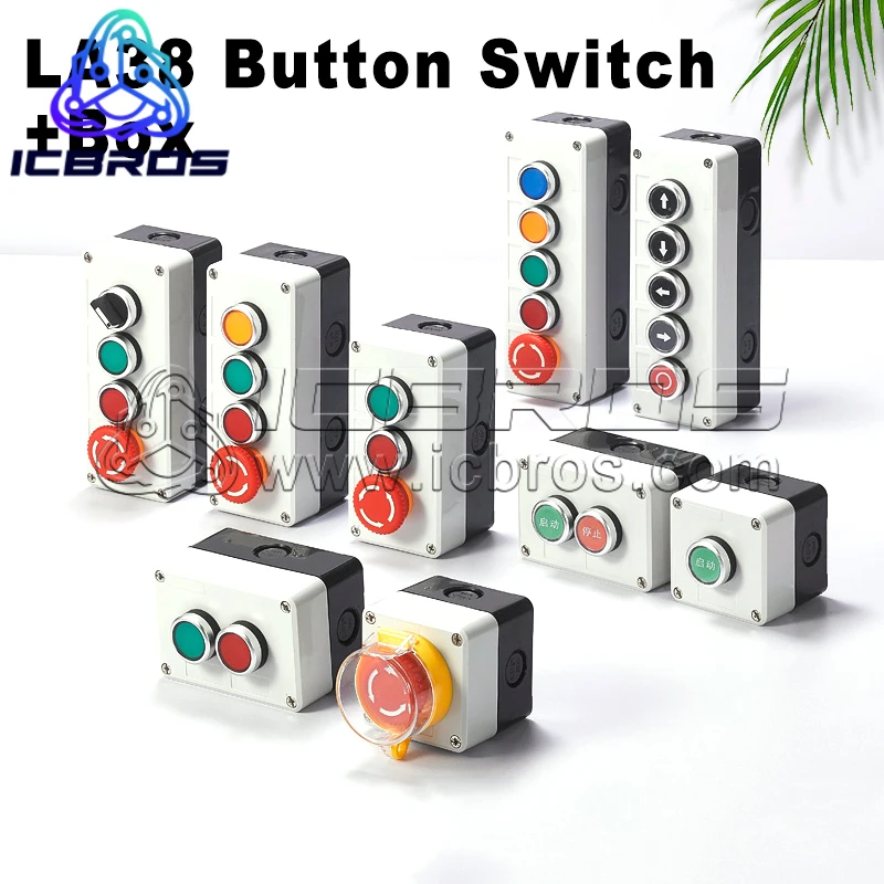LA38-Switch-Control-EmErgEncy-Stop-Waterproof-Button-IndIcator-Light ...