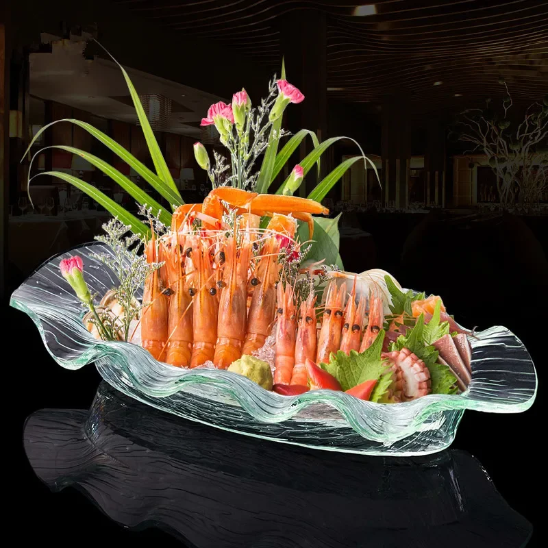 Acrylic-sashimi-ice-tray-transparent-cuisine-sushi-fruit-plate-seafood ...