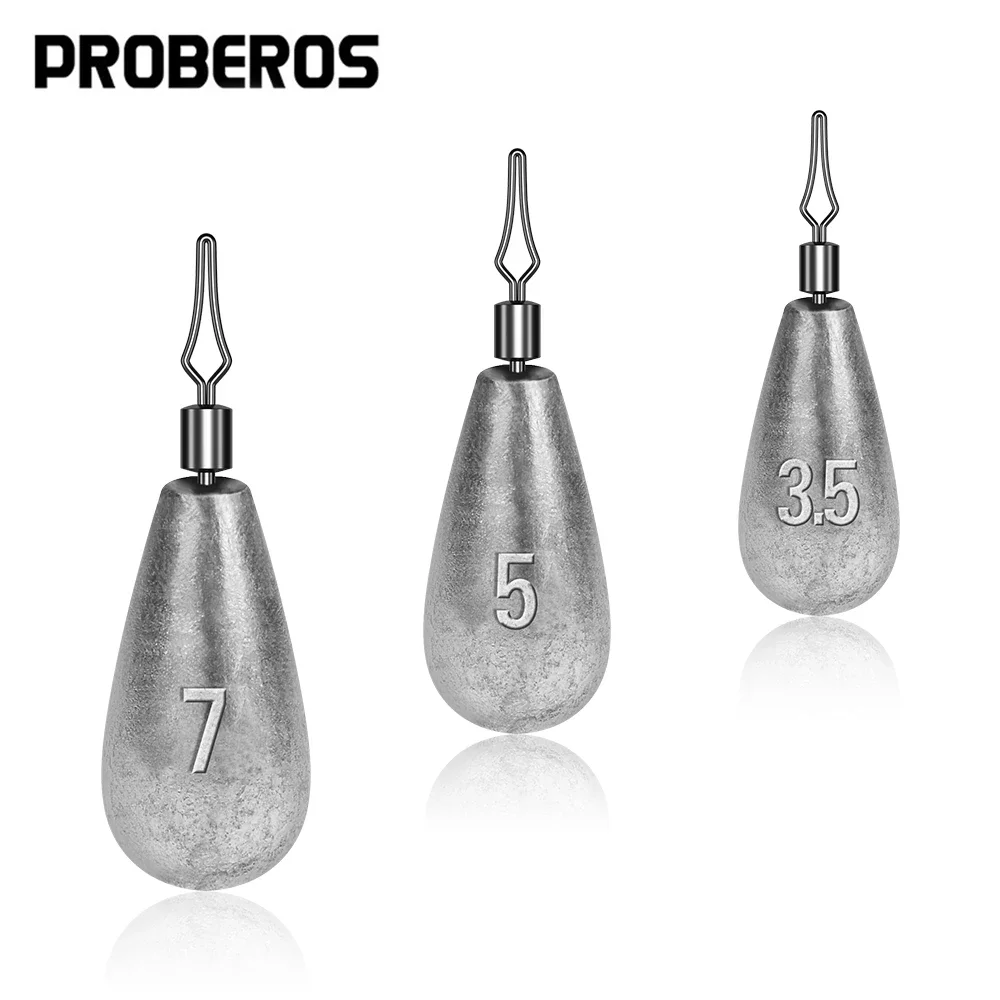 PROBEROS-10pcs-box-Drop-Shape-Fishing-Sinker-3-5g-5g-7g-10g-14g-20g ...