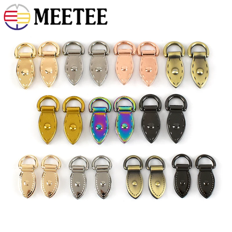 4-10Pcs-Metal-D-Ring-Bag-Side-Clip-Buckle-Screw-Connector-Clasp-Handbag ...