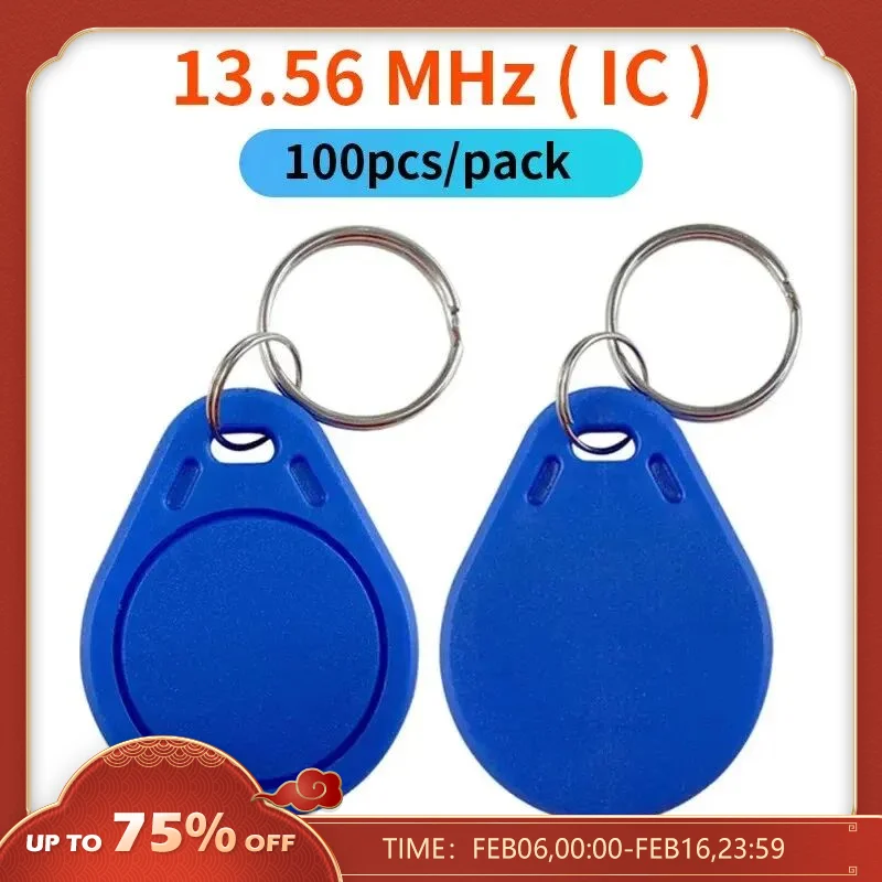 Blue-100pcs-pack-RFID-13-56Mhz-IC-Keyfob-Token-Key-Ring-For-Access ...