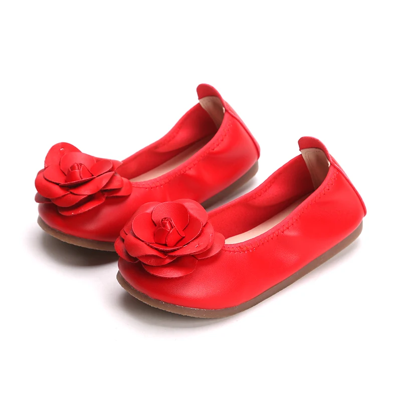 Kids Leather Shoes Spring Fashion Flower Little Girl Shoes Soft Bottom ...