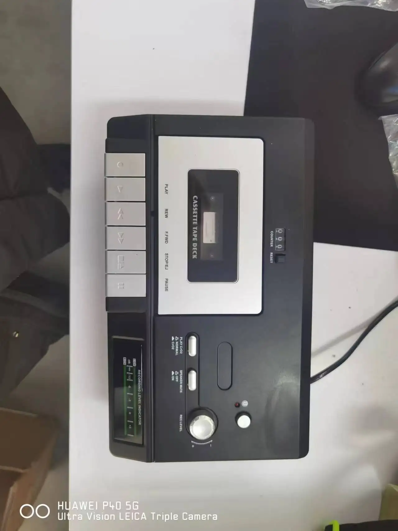 Recording-double-tape-turntable-boombox-audio-cassette-player-recorder ...