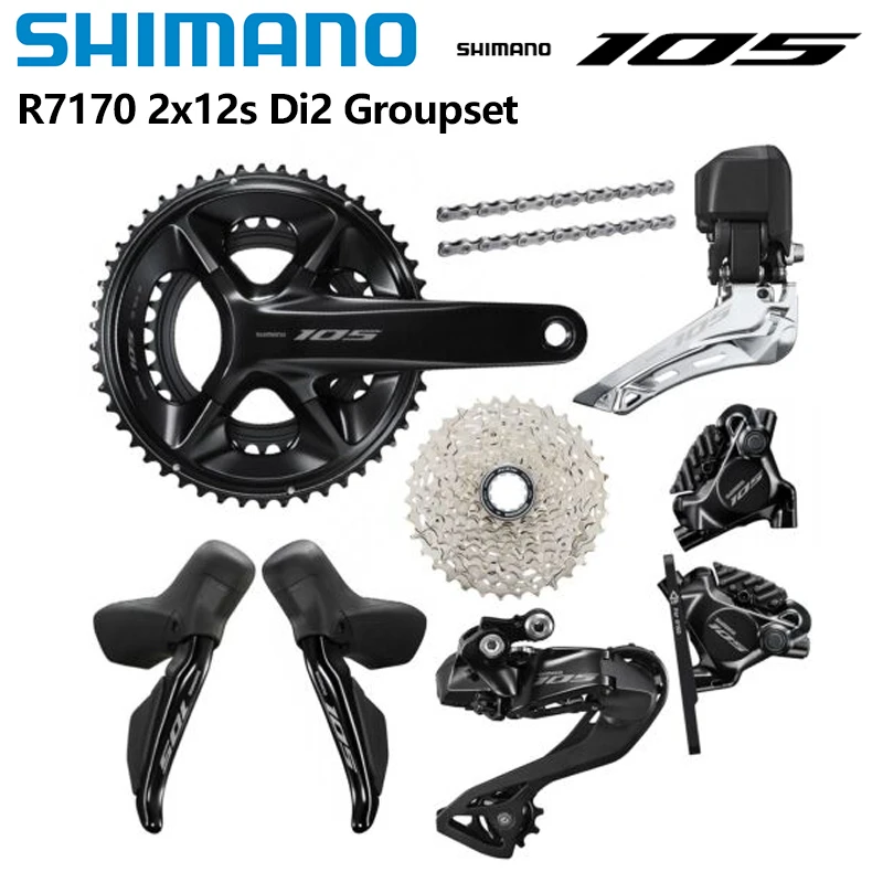 Shimano 105 Di2 R7170 2x12 Speed R7100 Crank 170mm/172.5mm 50-34t Rear ...