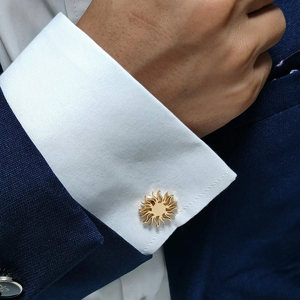 Vintage-Sun-Totem-Cufflinks-for-Men-Gold-Color-Stainless-Steel-Men-s ...