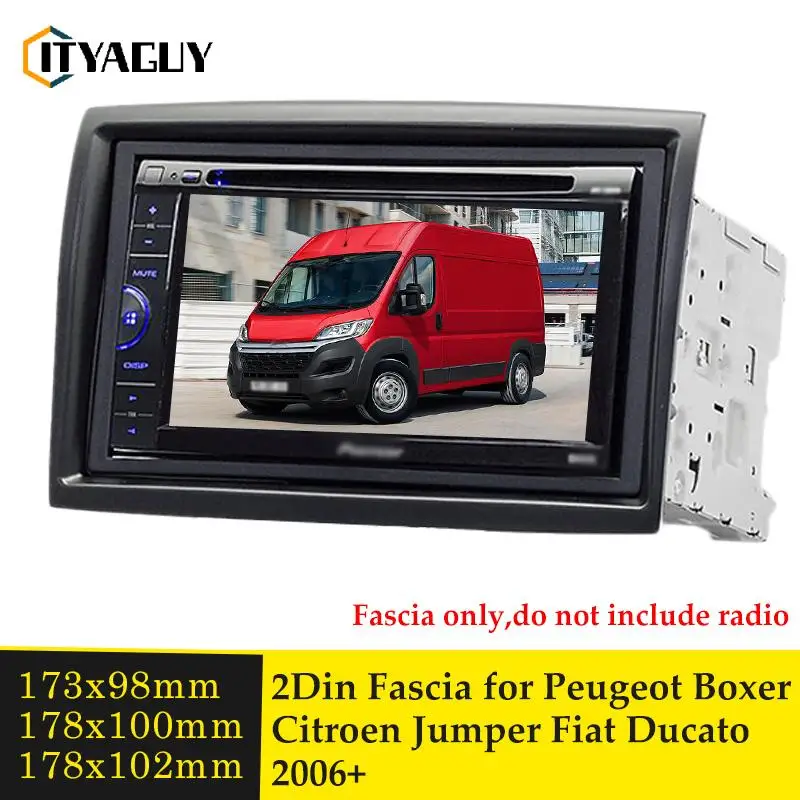 Double Din Fascia for Peugeot Boxer Citroen Jumper Fiat Ducato 2006+ CD ...