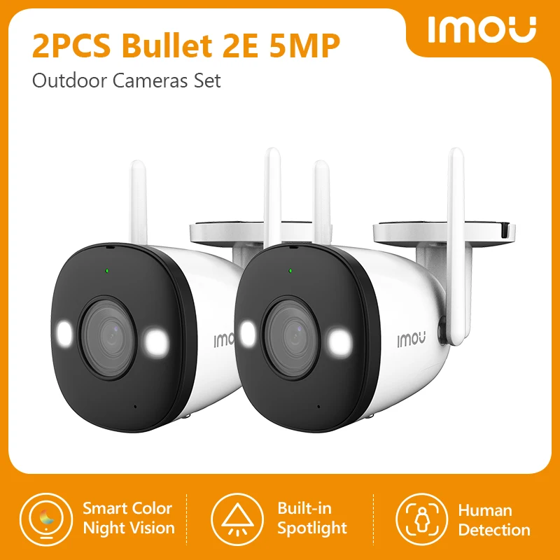 IMOU-2PCS-Bullet-2E-5MP-Set-Smart-Full-Color-Night-Vision-Camera-WiFi ...