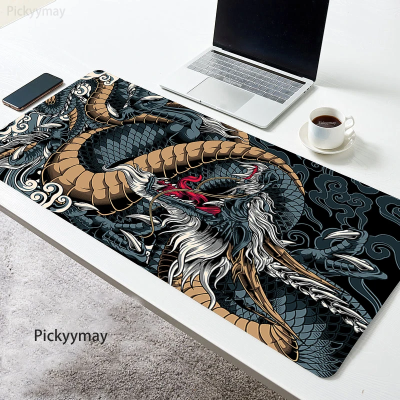 Large Mouse Pads Chinese Style Office Mousepad Rubber Art Dragon Table ...