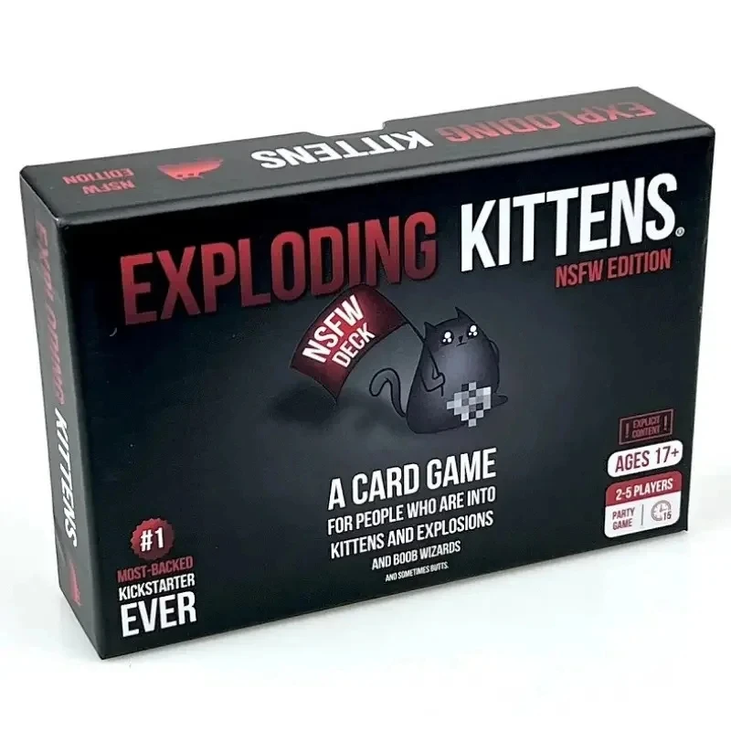 Red Exploding Kittens Board Game For Family Party, Card Game For Adults ...