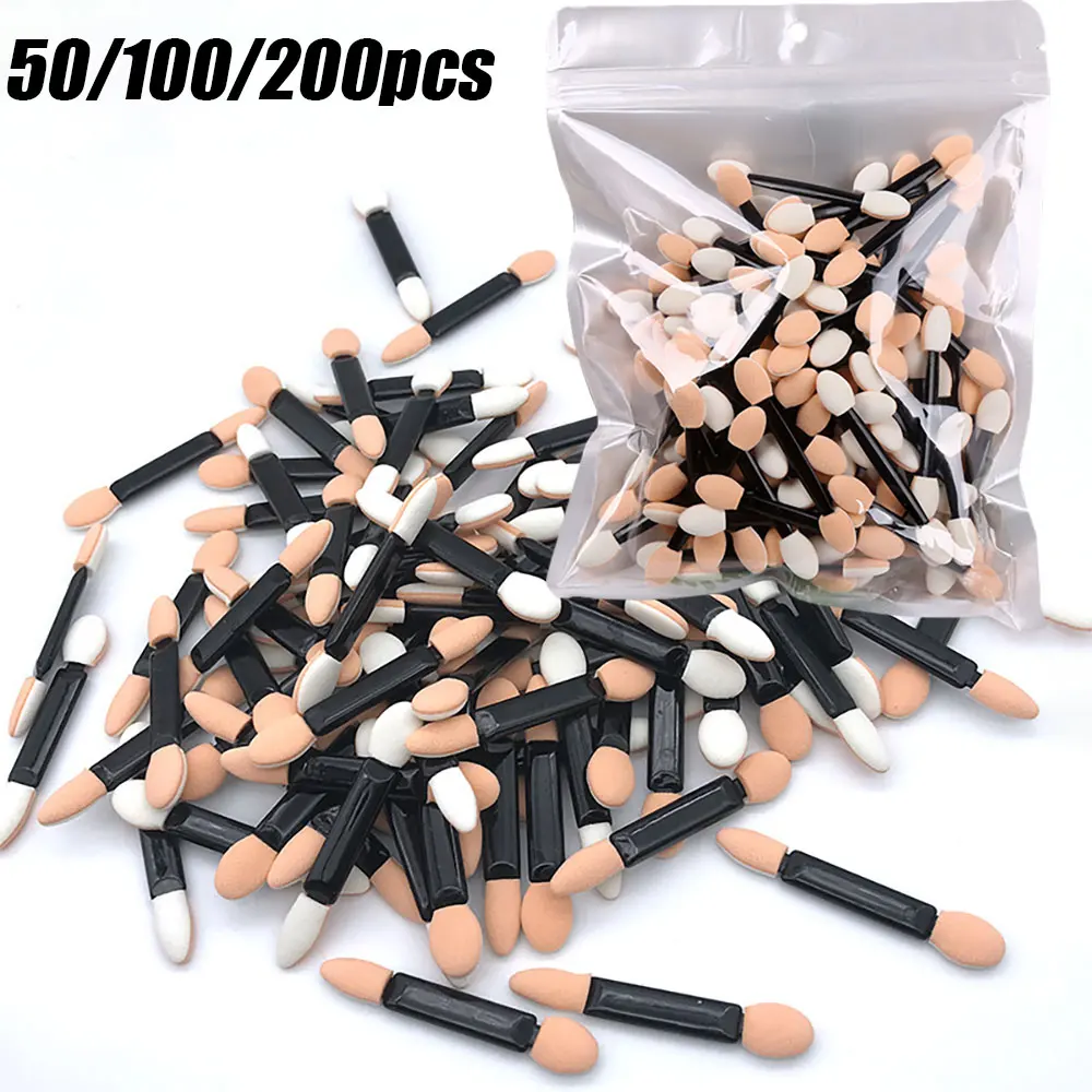 10/50/100/200Pcs Double Ended Sponge Nail Art Powder Brush Chrome Nail ...