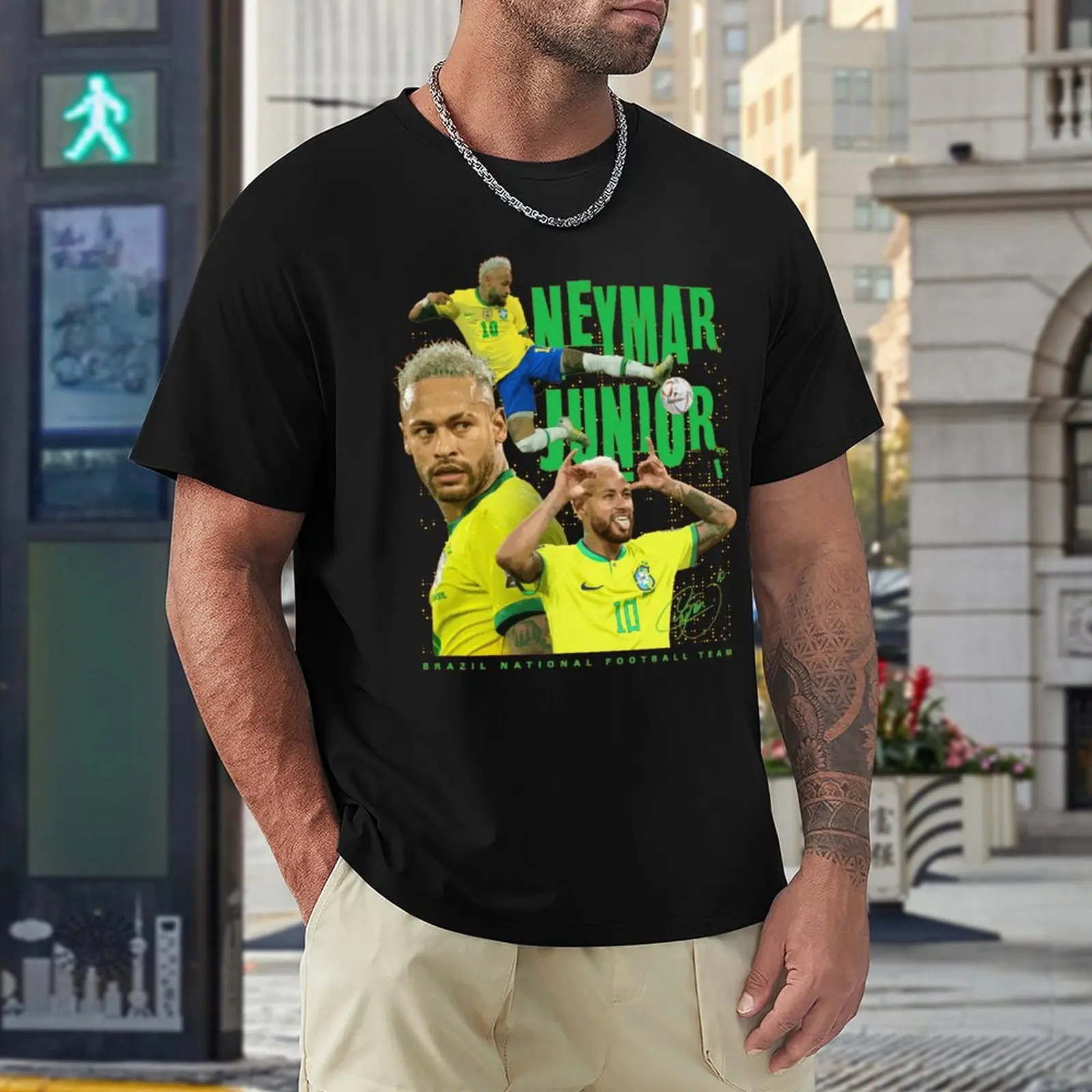 Brasil-Neymar-e-Da-Silvas-Jr-Camisola-de-futebol-T-gr-fico-casual ...