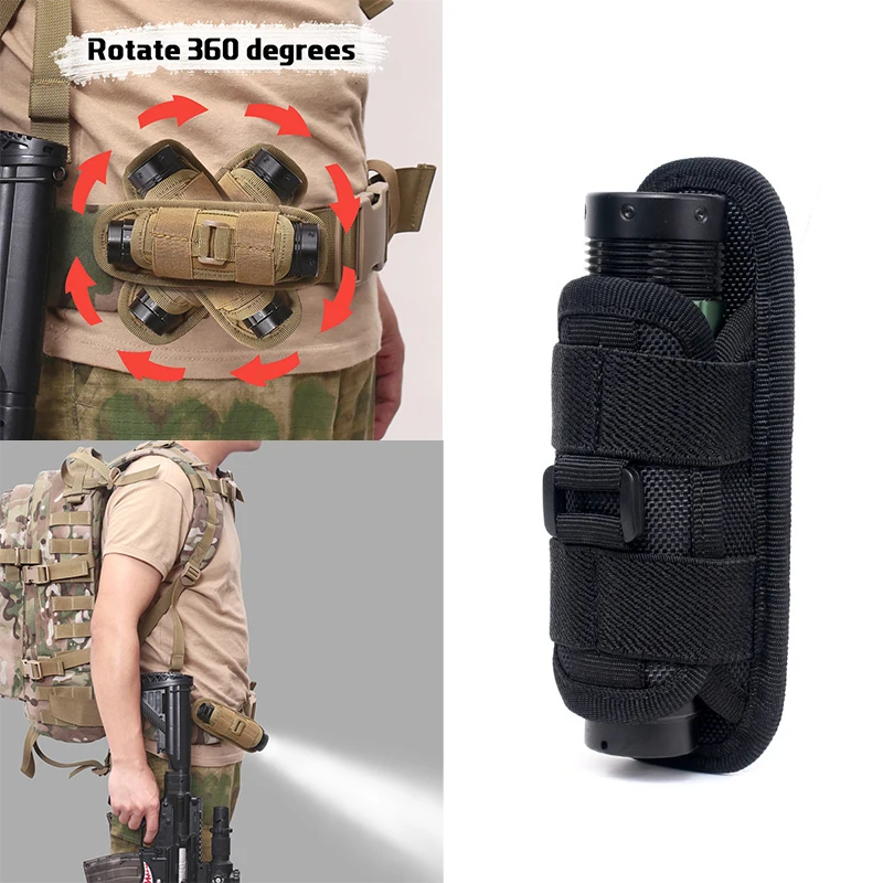 Tactical-360-Degrees-Rotatable-Flashlight-Pouch-Holster-Torch-Case-for ...
