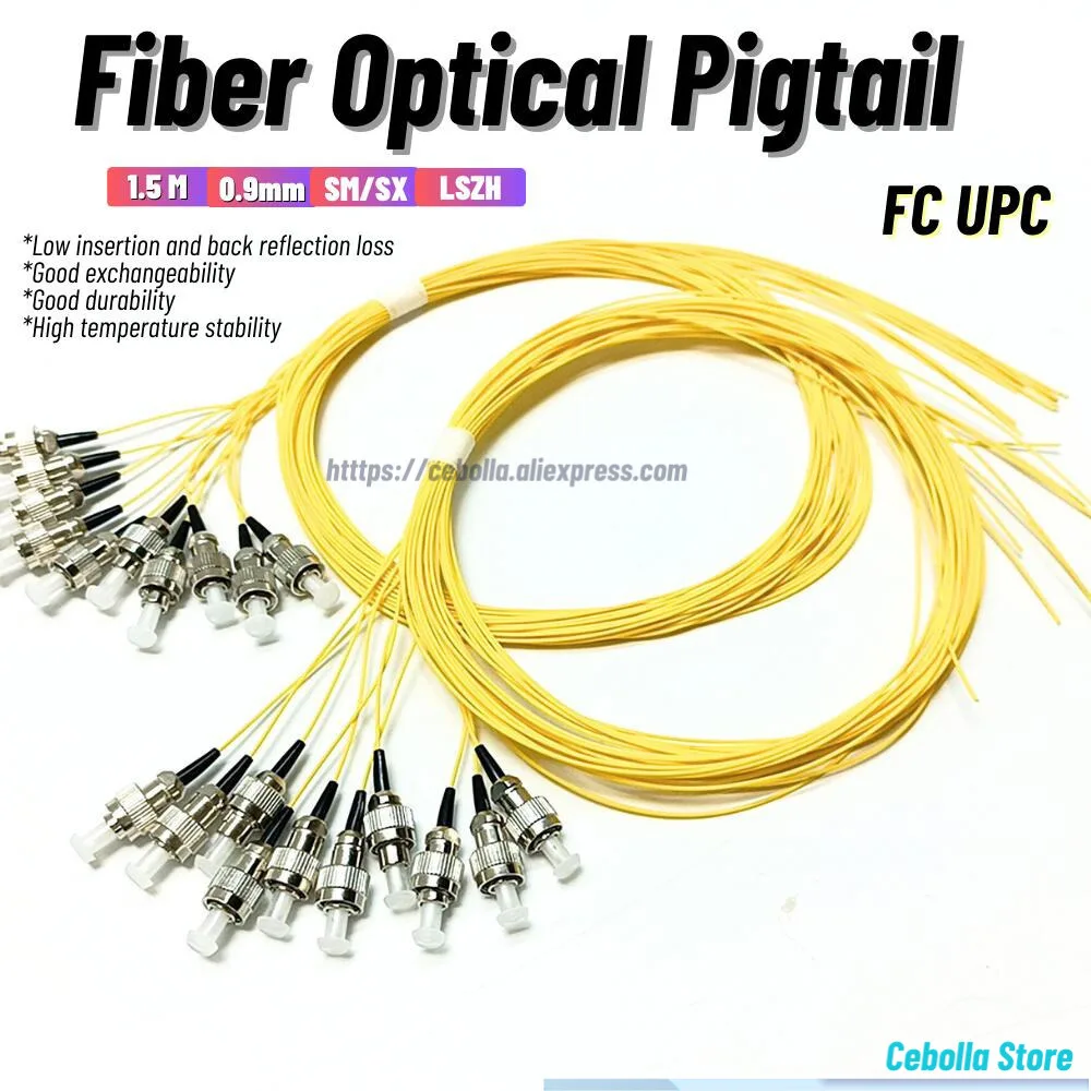 Fiber Optic Pigtail FC UPC Single Mode Yellow pigtail fc upc LSZH 0.9mm ...