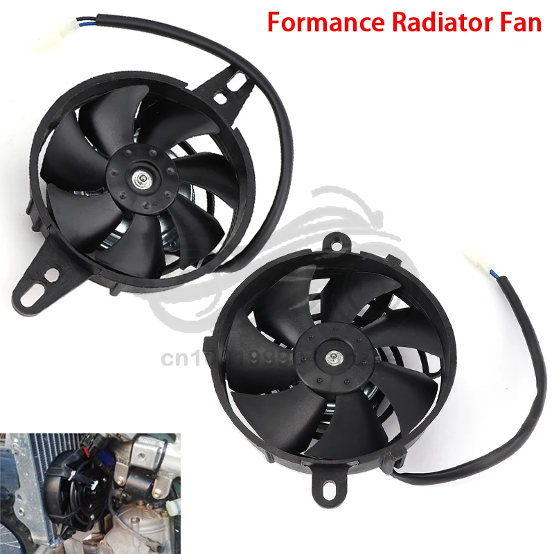2 Pcs 12v Motorcycle Cooling Fan Oil Cooler Engine Electric Radiator ...