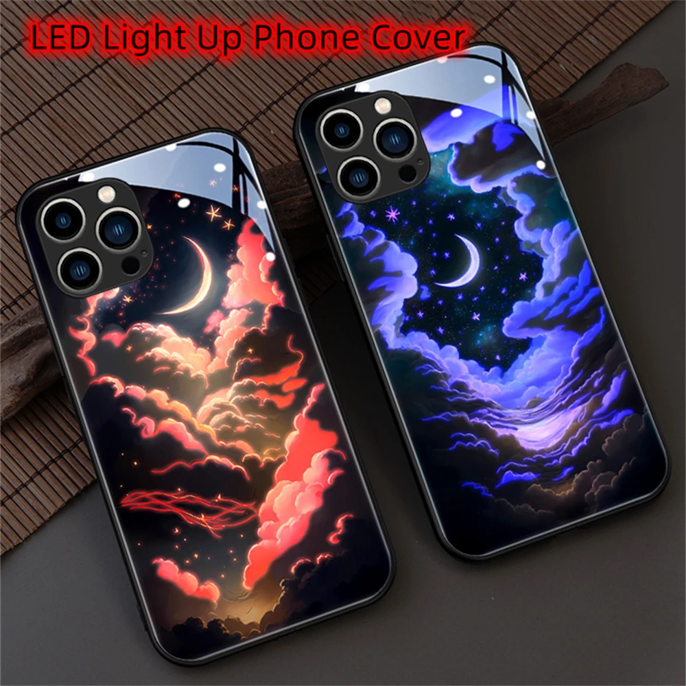 Cute-Landscape-Trend-Voice-Control-LED-Light-Phone-Case-For-Samsung-S23 ...