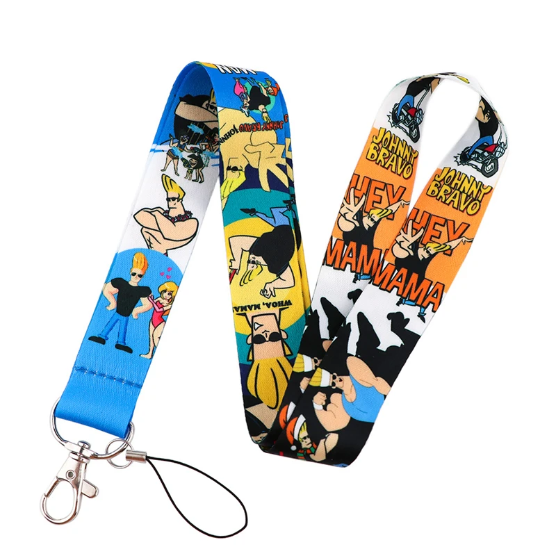 Johnny-Bravo-Keychain-Lanyards-Id-Badge-Holder-ID-Card-Pass-Gym-Mobile ...