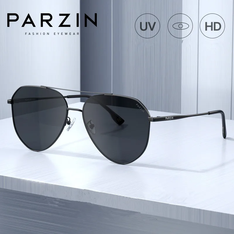 PARZIN-Polarized-Men-Sunglasses-Oversized-Metal-Alloy-Frame-Sun-Glasses ...
