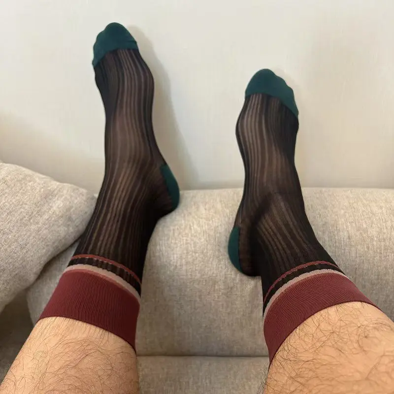 2025 Trendy Mens Socks Line Striped American Style Colorful Color Match ...