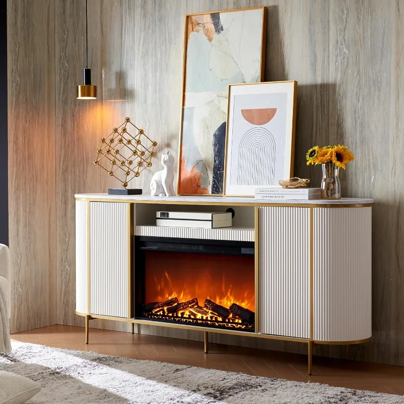 Luxury-70-Fluted-Fireplace-TV-Stand-Modern-Chic-Entertainment-Center ...