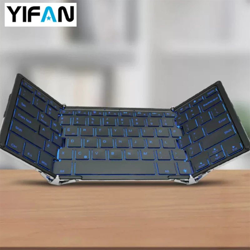 Folding-Keyboard-Backlit-3-Color-Wire-Wireless-Connecting-Tri-Folded ...