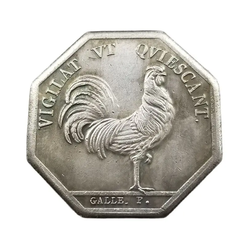 French-Octagon-Silver-Coins-Medal-Commemorative-Coin-Collectibles-Home ...