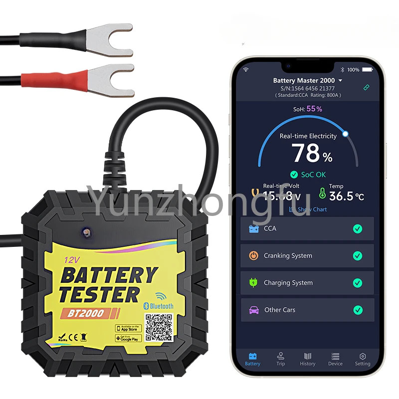 Car-Battery-Tester-BT2000-Automotive-12V-Scanner-Bluetooths-4-0-Battery ...