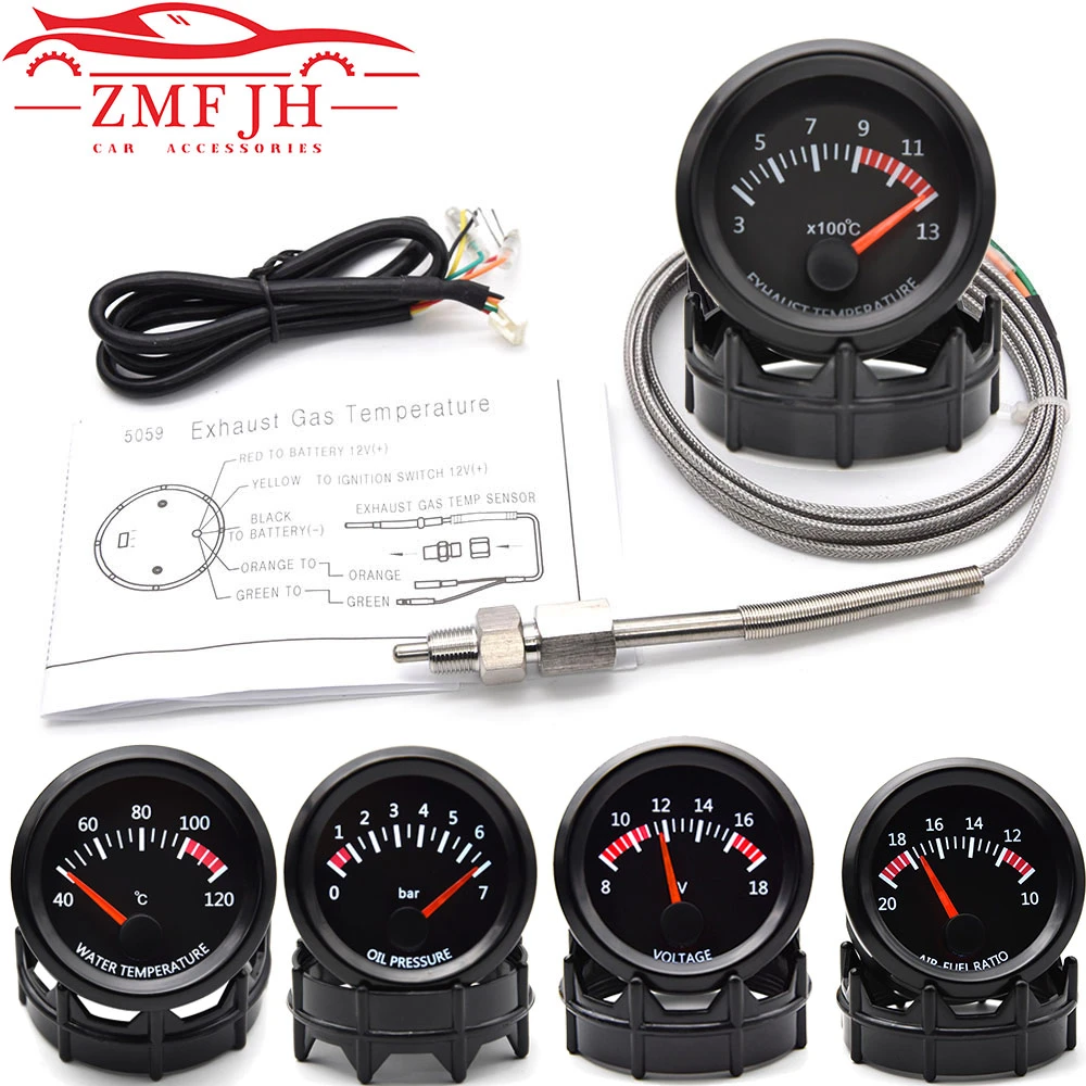 52mm 2" Car Auto Exhaust GasTemp Gauge 300~1300 Celsius 12V Universal ...
