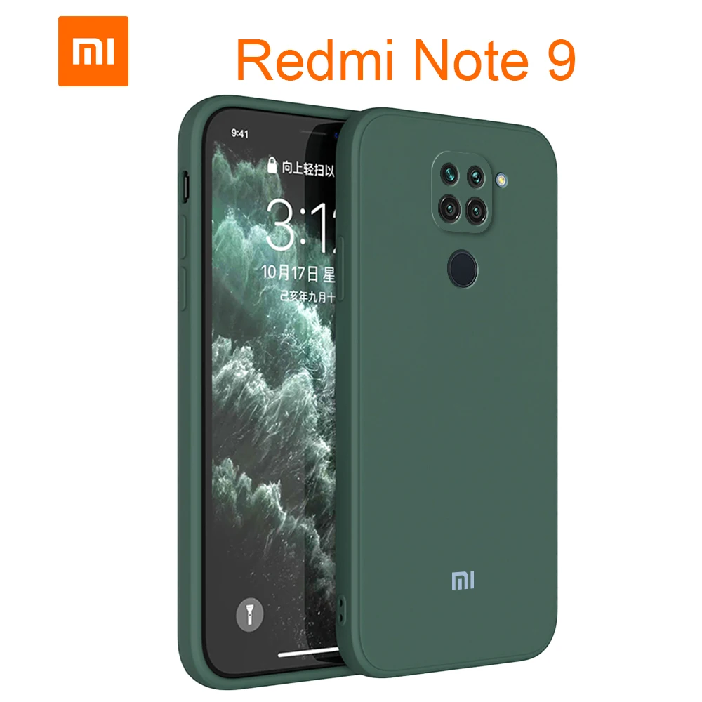 Xiaomi Redmi Note 9 케이스 액체 실리콘 케이스, coque Note 9 Pro 9s 5G 9T 로고 포함, 빠른 ...
