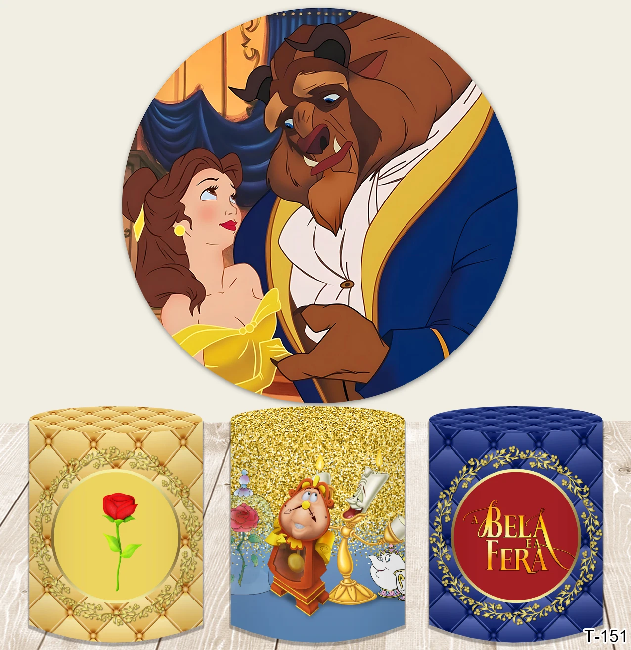 Disney-Cartoon-Beauty-And-The-Beast-Belle-Princess-Round-Circle ...