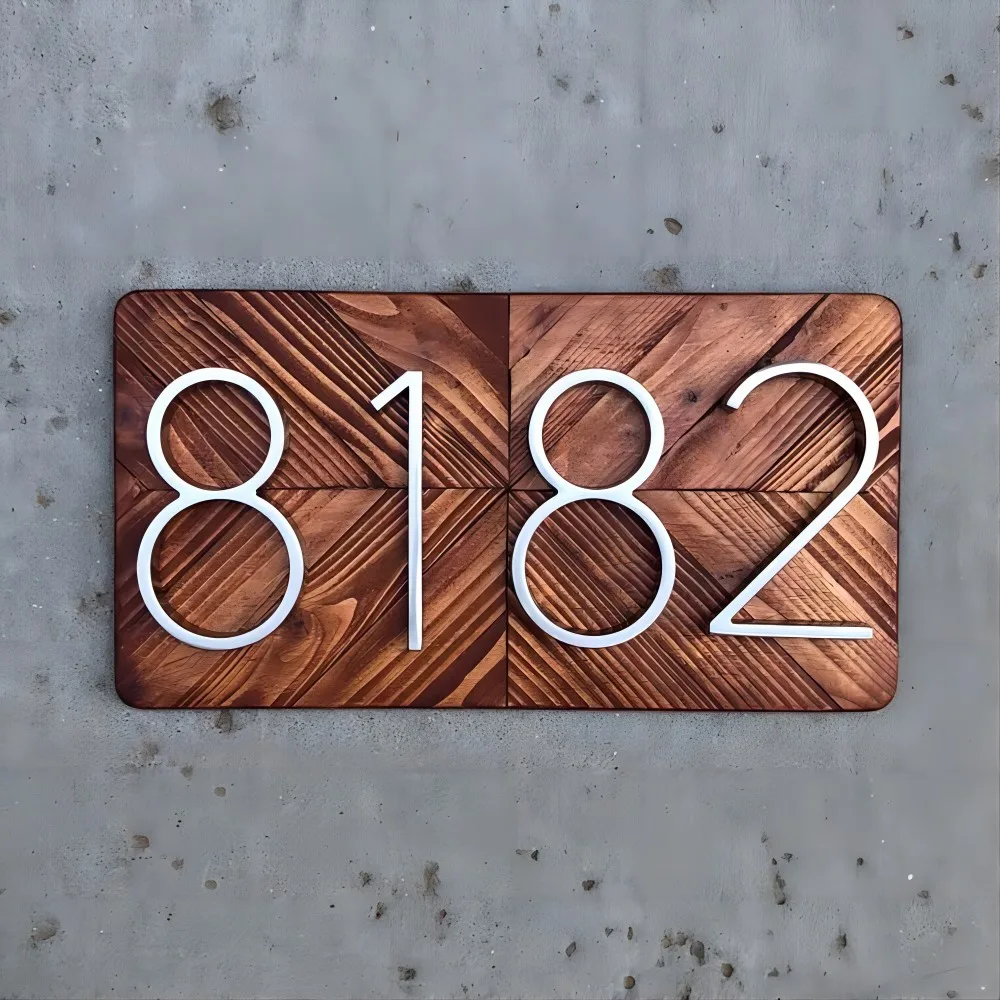 1pc 5" 125mm Floating House Number Silver Zinc Alloy Exterior House ...