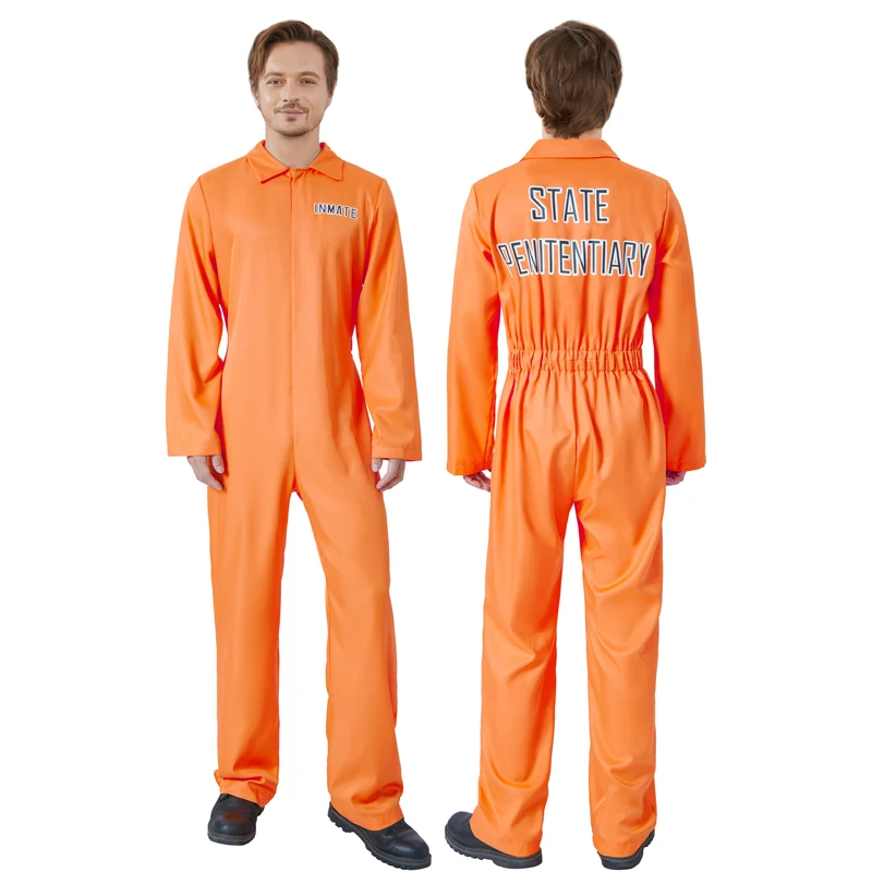 Costume With Handcuffs Halloween Women's Orange Prisoner Costume Prison ...