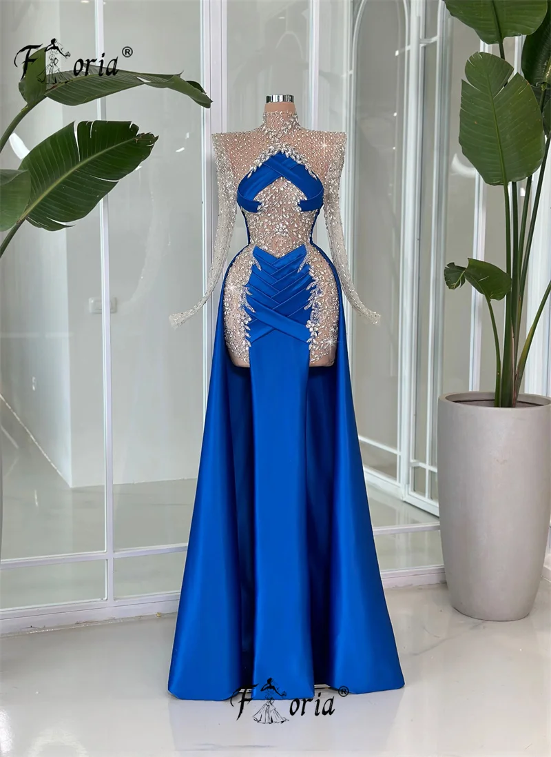 Noval Design Full Crystals Stone Royal Blue Formal Party Dress Sparkly ...