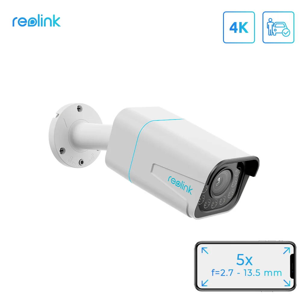 Reolink RLC-811A 4K PoE IP Camera 8MP 5X Optical Zoom Human/Car ...