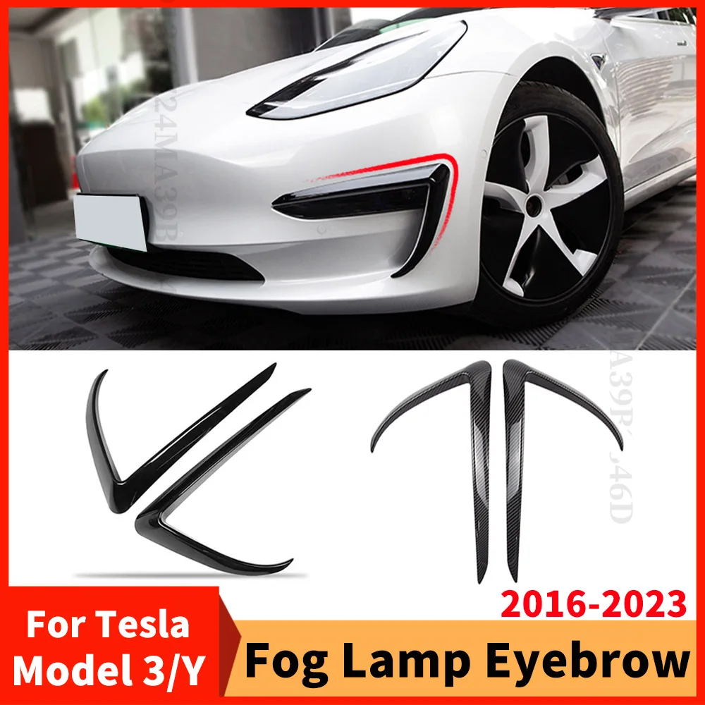 For-Tesla-Model-Y-3-2016-2023-Front-Fog-Lamp-Frame-Trim-Foglight ...